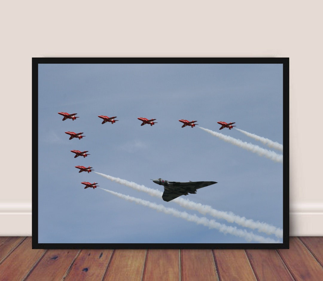 Red Arrows and Vulcan Jet Wall Art Print - Etsy