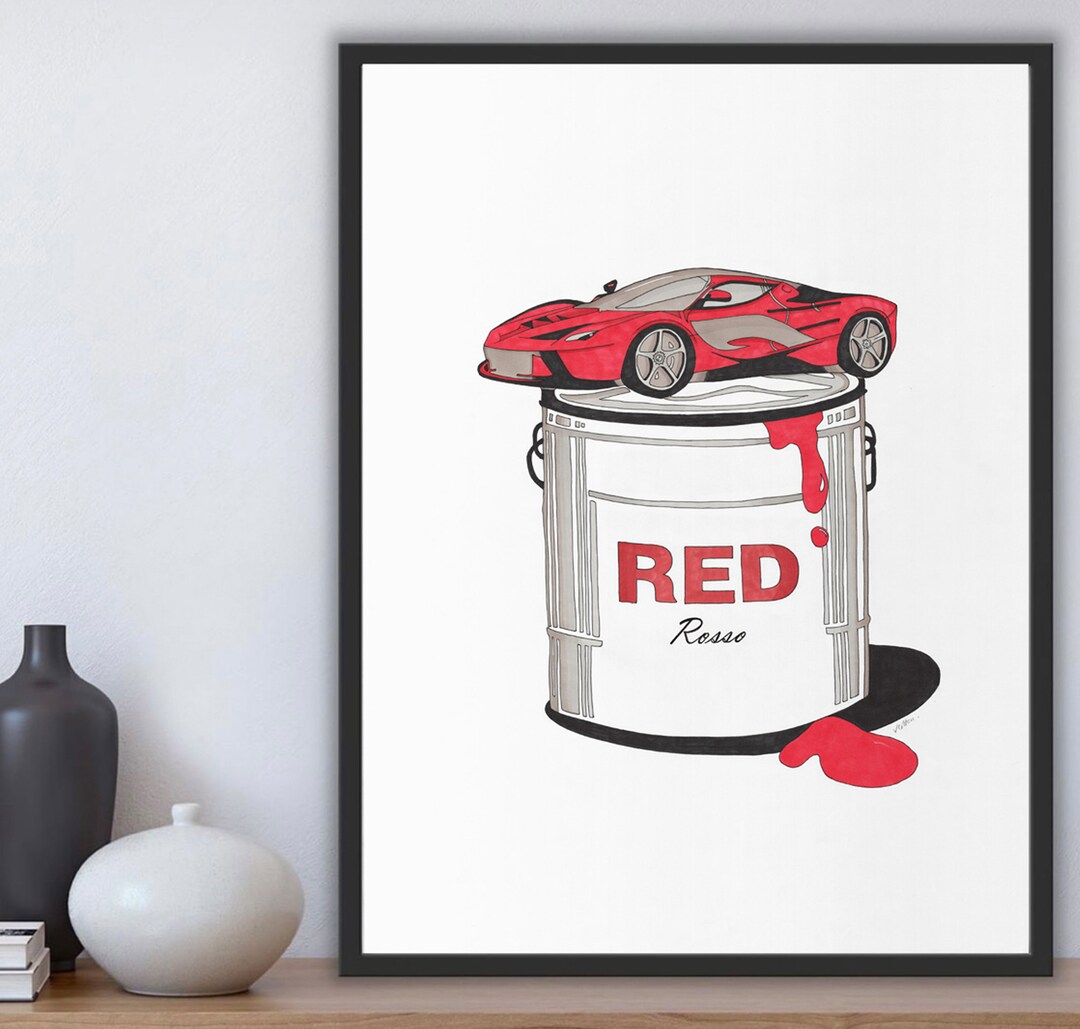 Ferrari Red Wall Art Print - Etsy