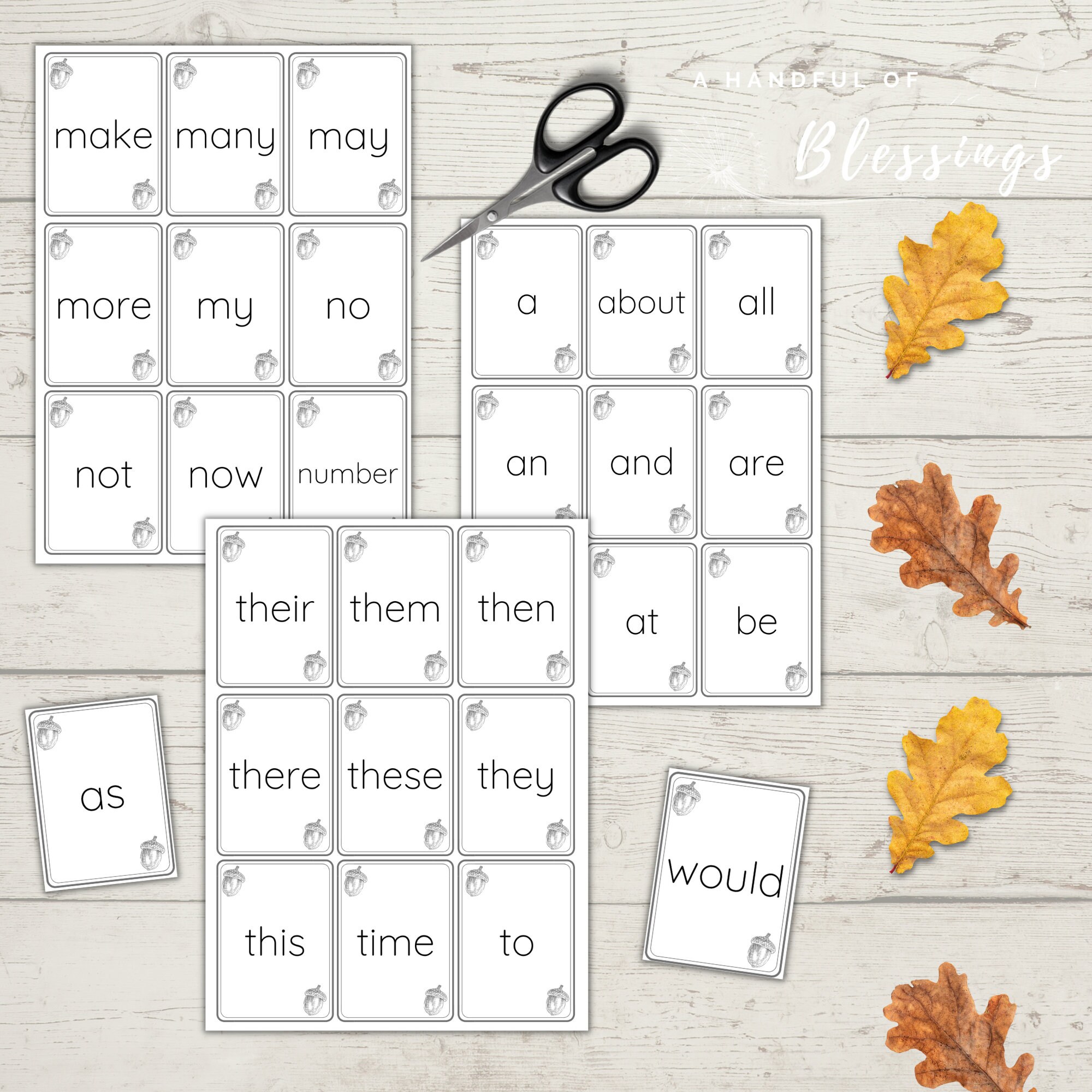Go Nuts! Level 1 Sight Word Card Game | Fry First 100 Words, Printable ...