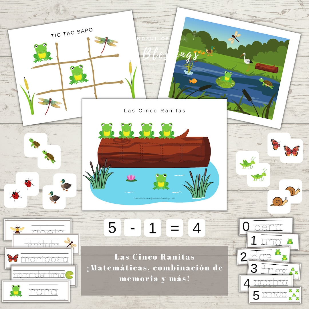 Spanish Five Little Speckled Frogs | Early Years Math, Letter Tracing ...
