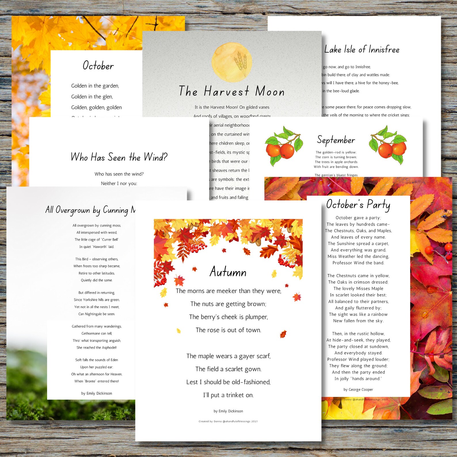 Seasonal Nature Poems, Printable Poems, Charlotte Mason, Homeschool ...