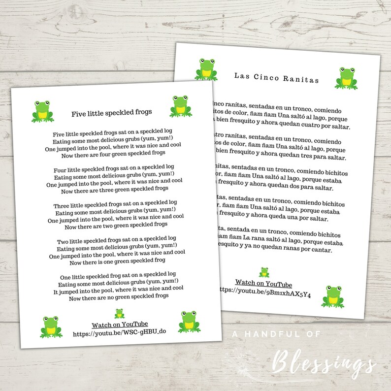 Spanish Five Little Speckled Frogs | Early Years Math, Letter Tracing ...