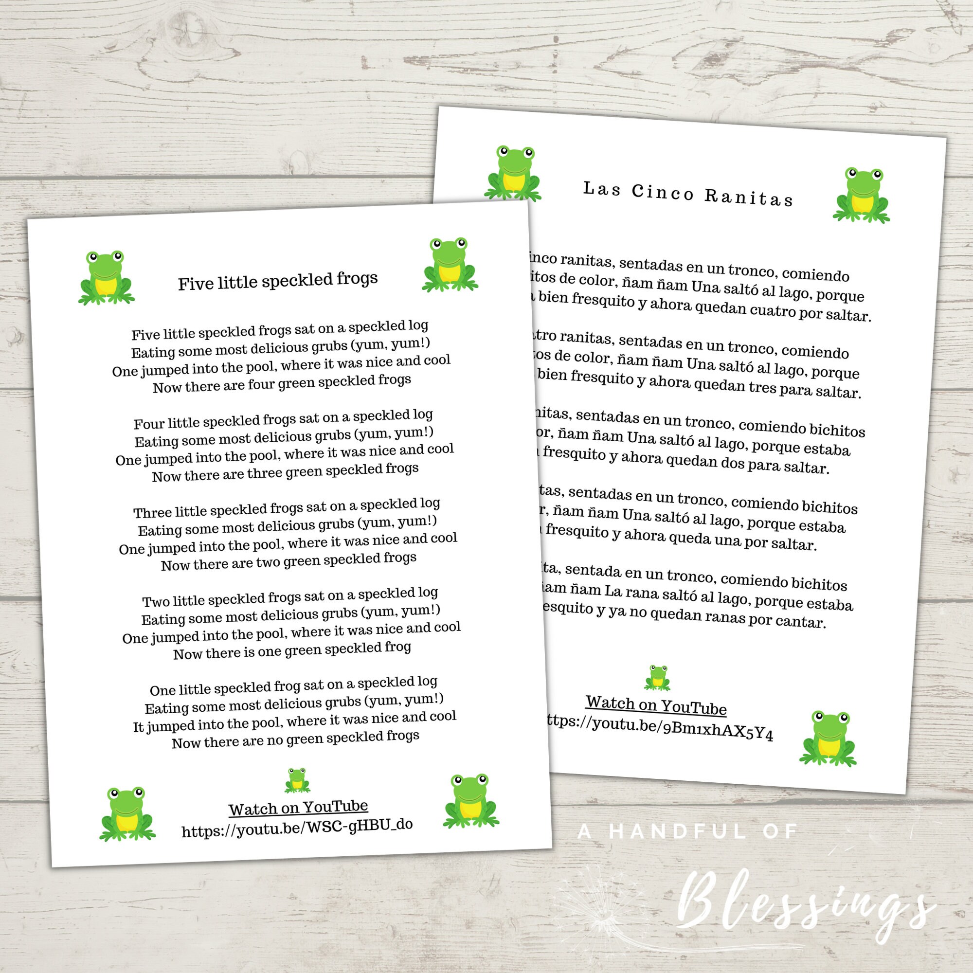 Spanish Five Little Speckled Frogs | Early Years Math, Letter Tracing ...