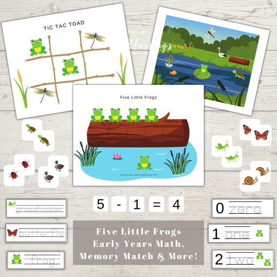 Five Little Frogs Early Years Math Counting to 5 Tracing - Etsy