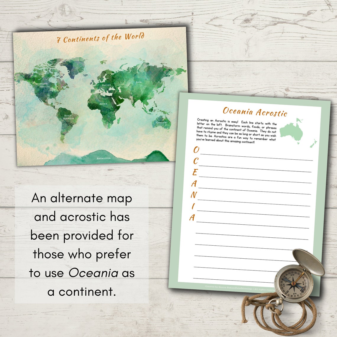 Acrostic Continents | World Map Printable, Educational, All Ages ...