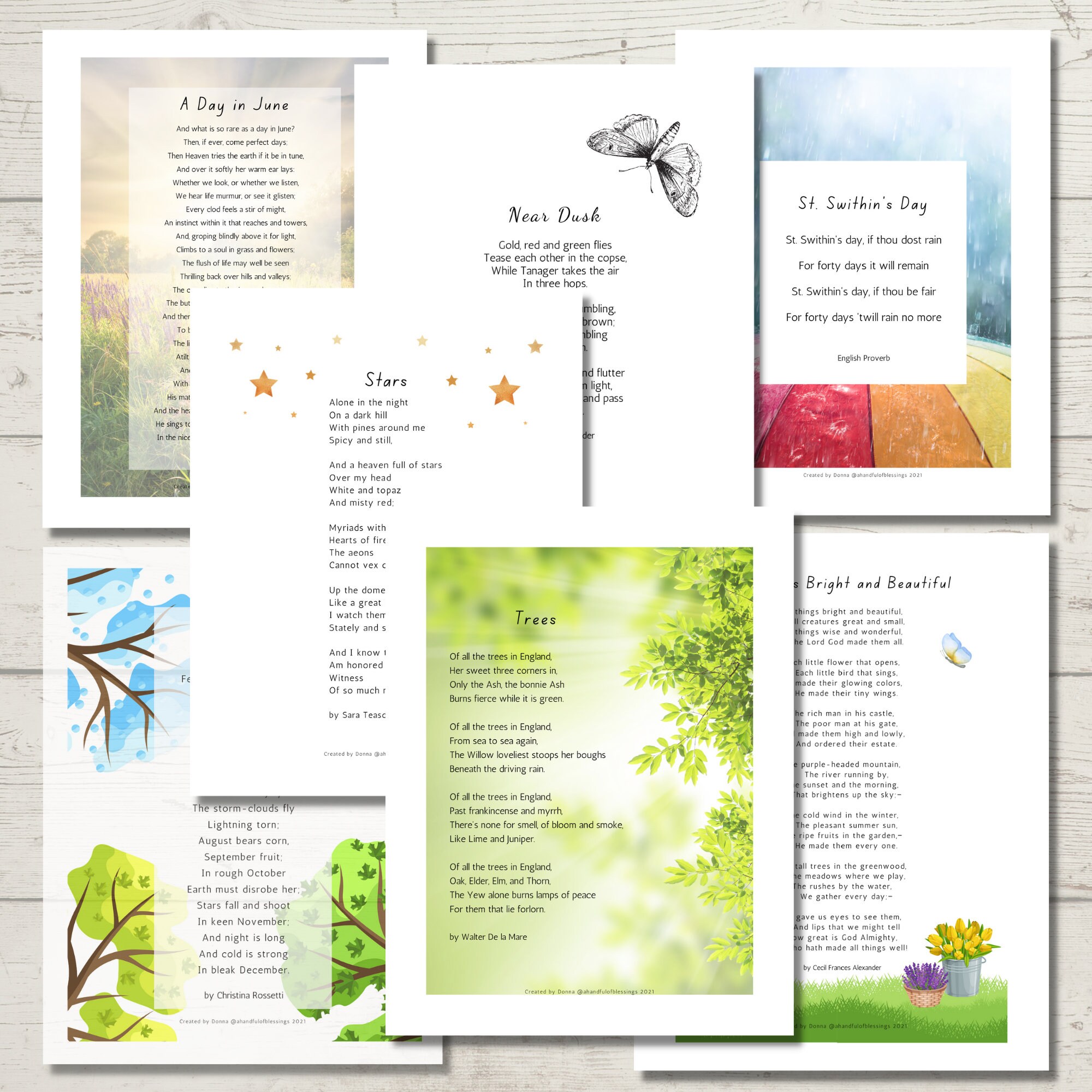 Seasonal Nature Poems, Printable Poems, Charlotte Mason, Homeschool ...