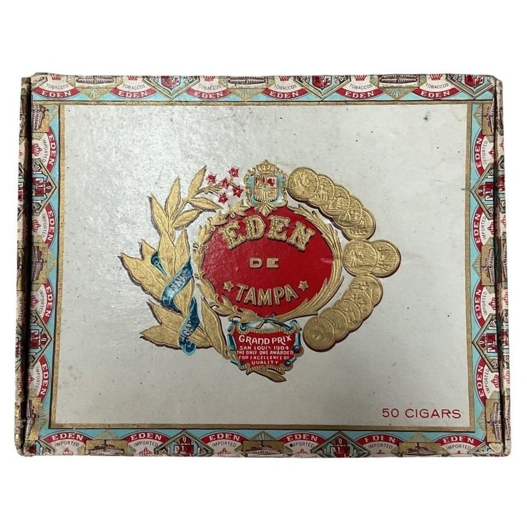 Eden De Tampa Vintage Ornate Gold Cigar Box Bucaneers Woman Villazon ...