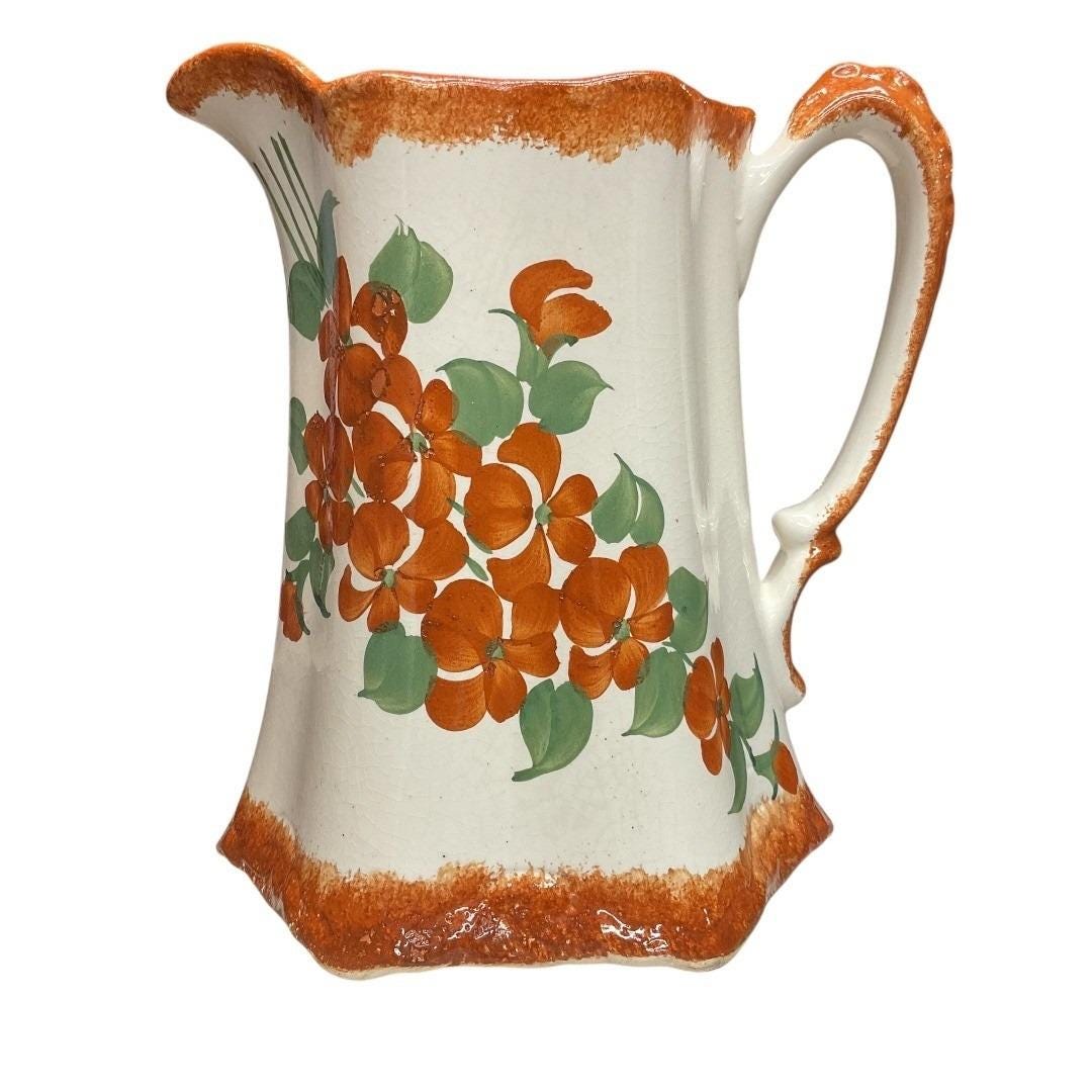 Vintage Cash Family Hand Painted American Pottery Brown Green Flower ...