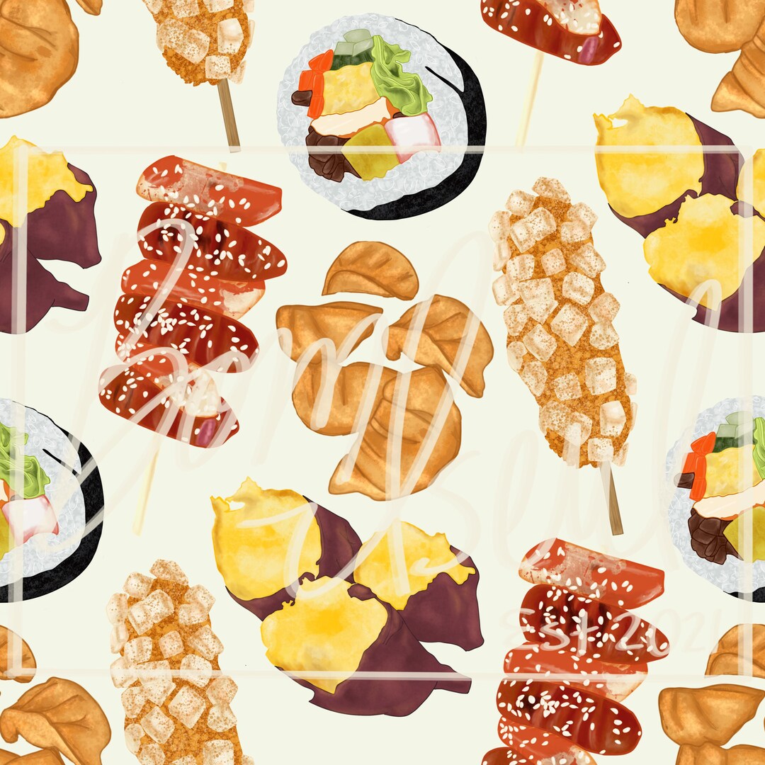 Korean Street Food Repeat Pattern *DIGITAL DOWNLOAD - Etsy