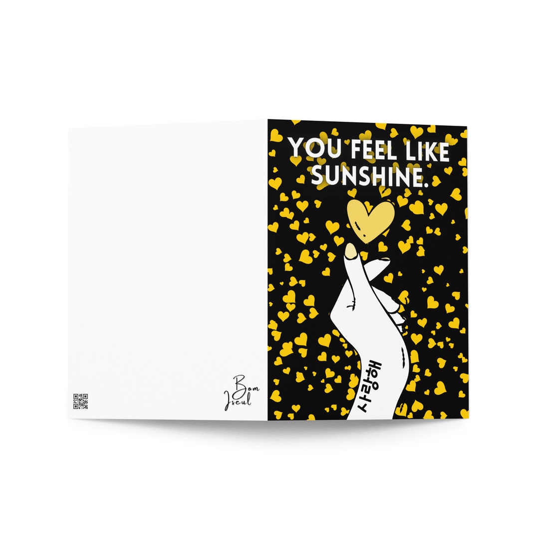 Sunshine Finger Heart Greeting Card - Etsy