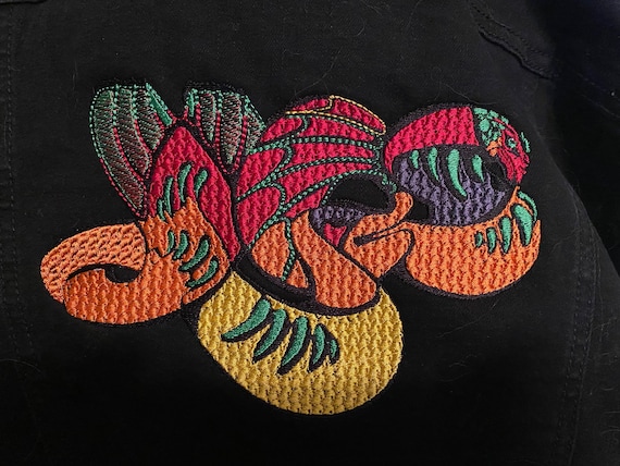 YES Large Embroidery Design for Back of Jean Jacket | Etsy