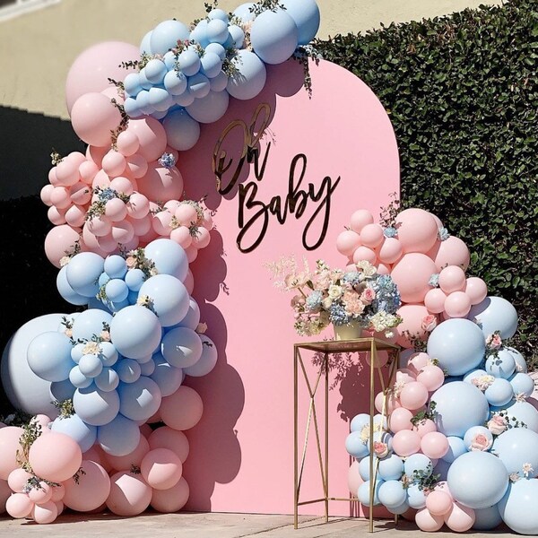 Baby Blue and Pink Balloon Arch Kit - Etsy UK