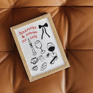 Soulmates & Staying Out Late Print, Coquette Kitchen Wall Art, Black ...