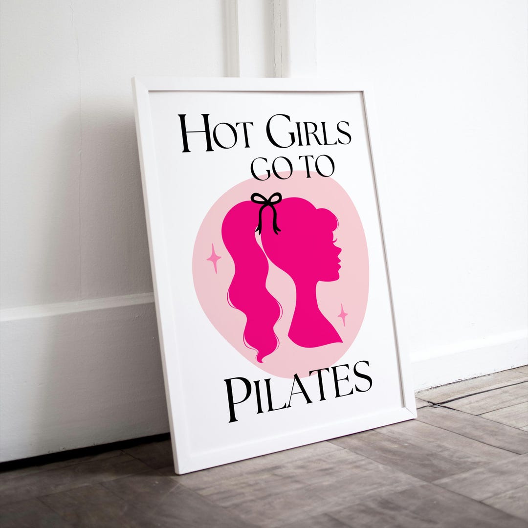 Pilates Wall Art, Pink Pilates Poster, Pilates Studio Decor, Messy ...