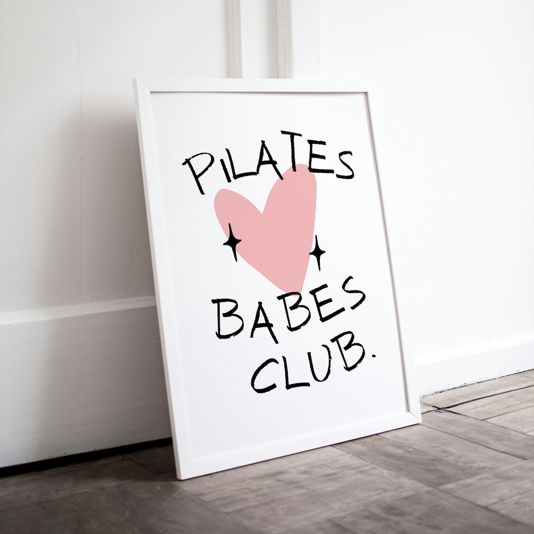 Pilates Babes Club Print, Pink Aesthetic Pilates Studio Decor, Girl ...