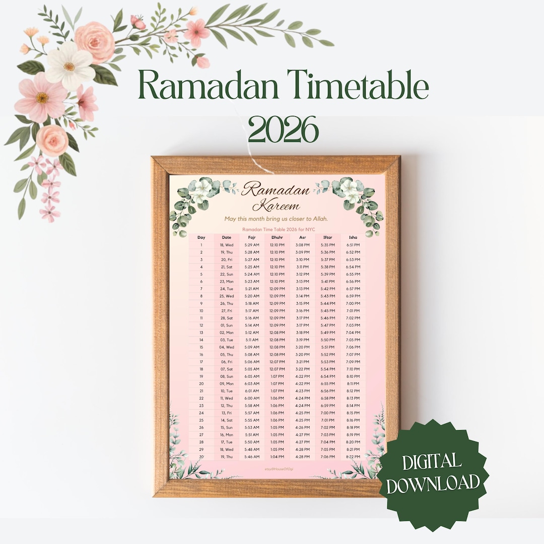 Horaire du ramadan 2026, Imsakieh à imprimer, calendrier du ramadan ...