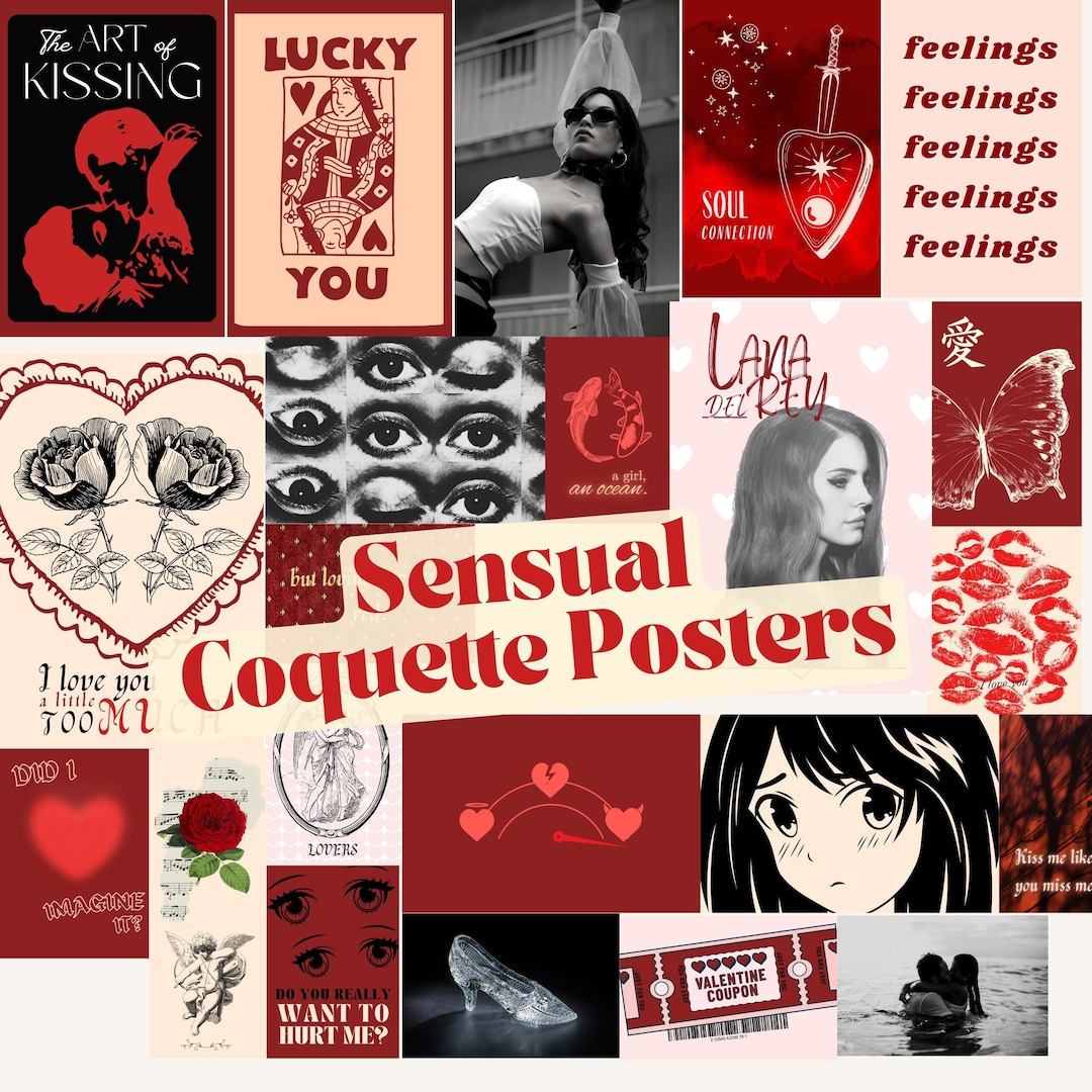 Dark Coquette Room Decor Lovecore Red Wall Collage Kit Red - Etsy