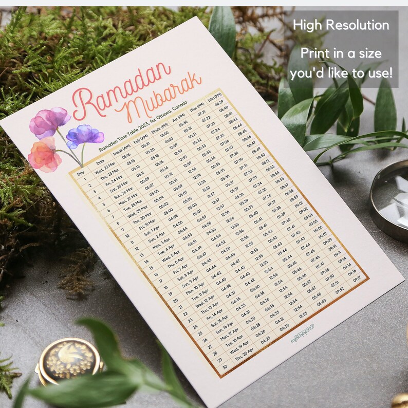 Ramadan Timetable 2023 Imsakieh Ramadan Calendar Ramadan - Etsy