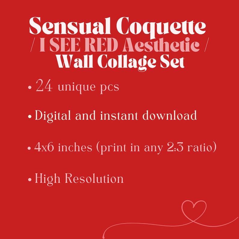 Dark Coquette Room Decor Lovecore Red Wall Collage Kit Red - Etsy