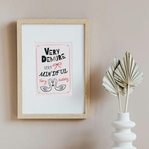 Very Demure Very Mindful, Girly Aesthetic Print, Coquette Bow, Trendy ...