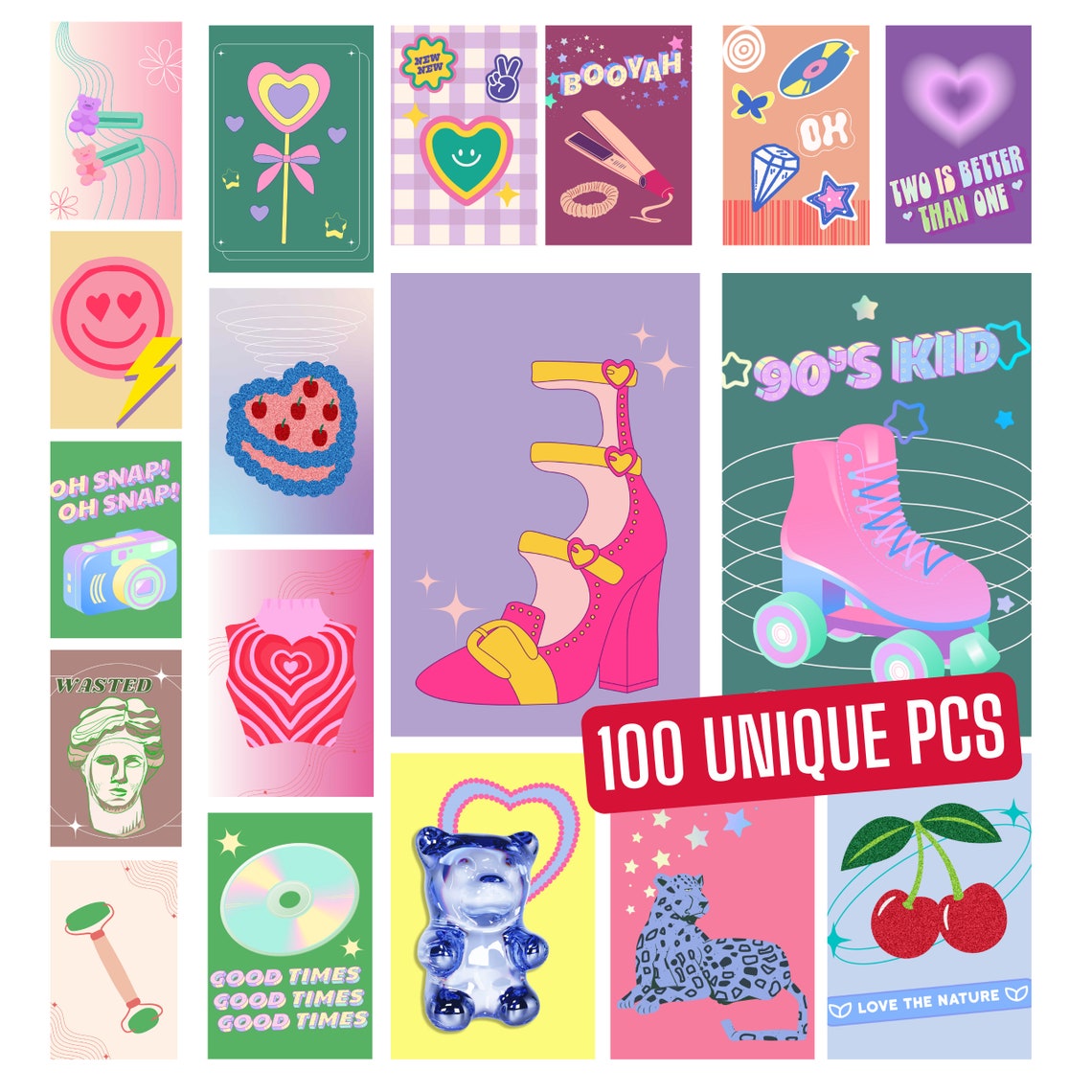 Y2K Wall Collage Kit, 90s Posters BUNDLE, Preppy Aesthetic Gallery Wall ...