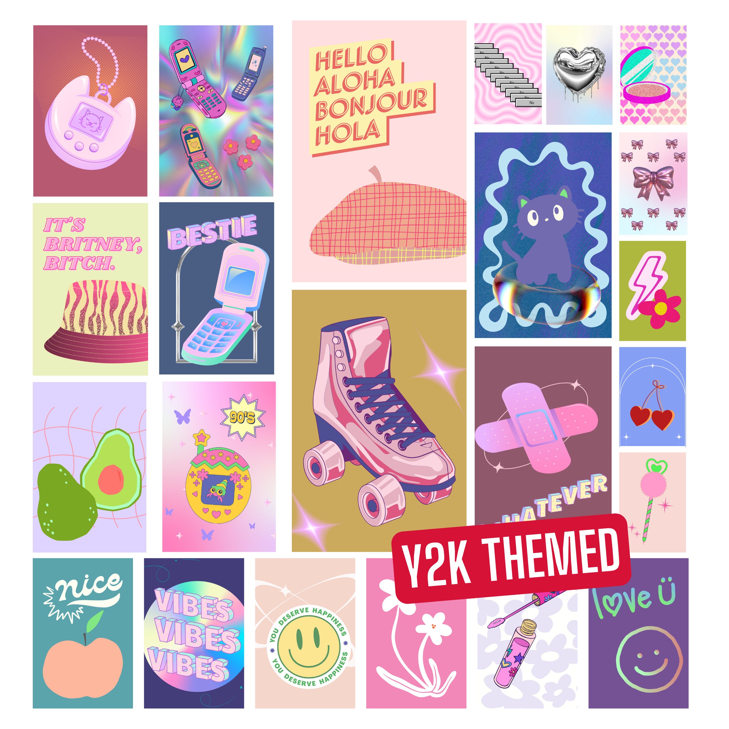 Y2K Wall Collage, 90s Posters BUNDLE, Preppy Aesthetic Gallery Wall Set ...