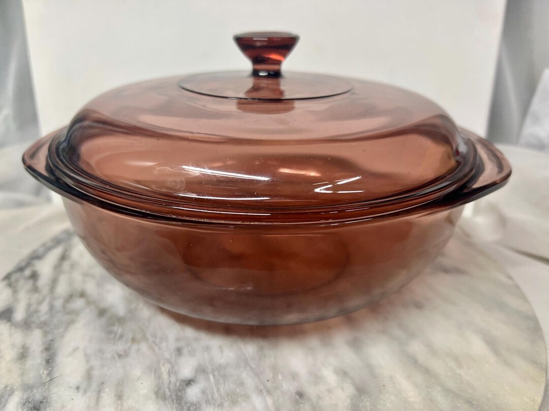 Vintage Pyrex Cranberry Round Lidded 2 Quart Casserole Dish D-14 - Etsy