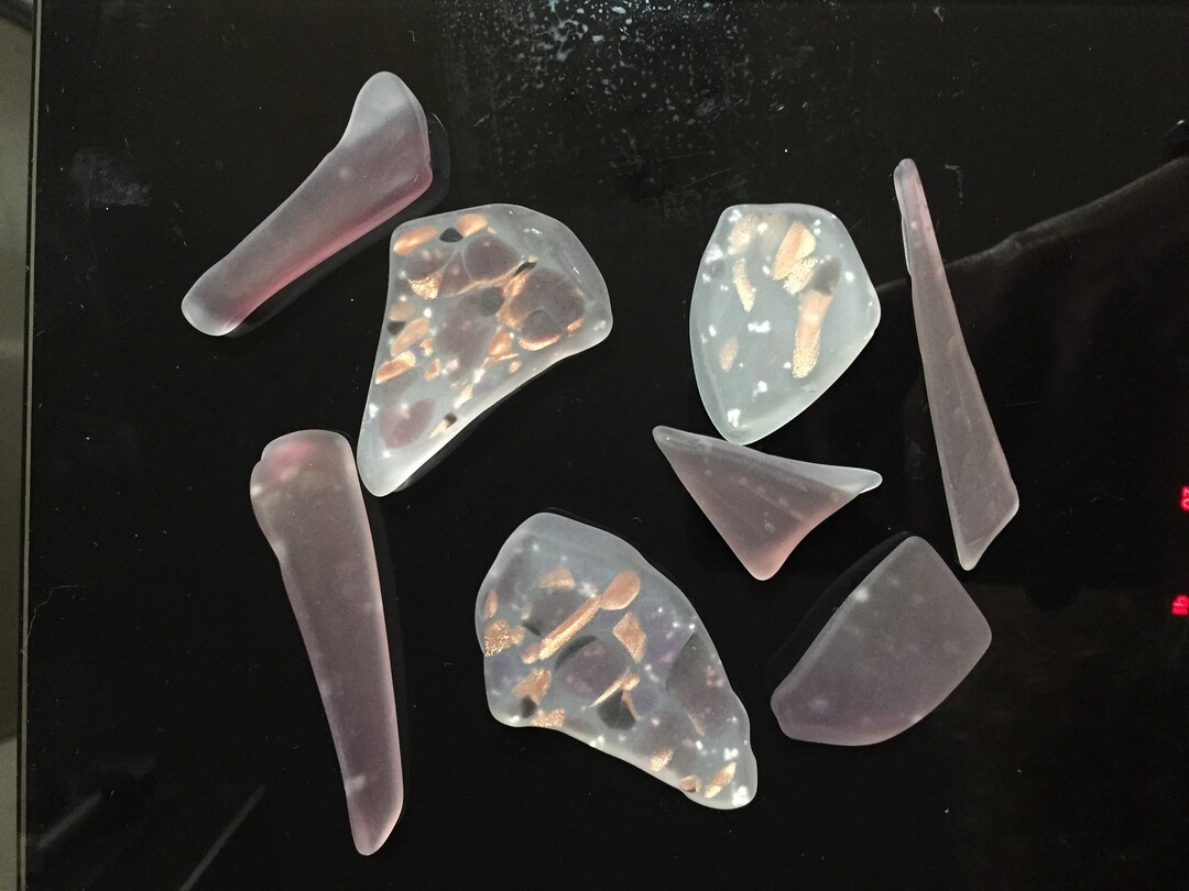 Glittered Mosaic Tumbled Craft Sea Glass - Etsy