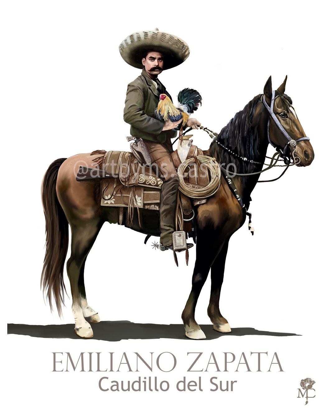 Emiliano Zapata, Gallos, Chocolate Grey, Revolutionary, Mexico ...