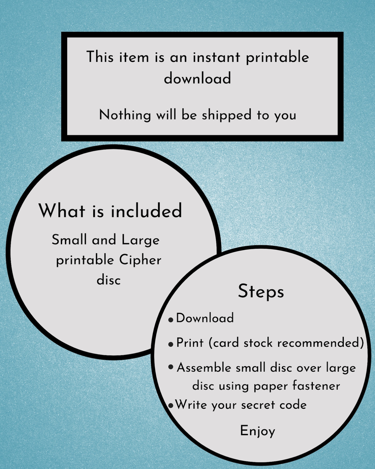 Cipher Wheel Printable Escape Room Prop Decoder Wheel Spy Party Favor ...