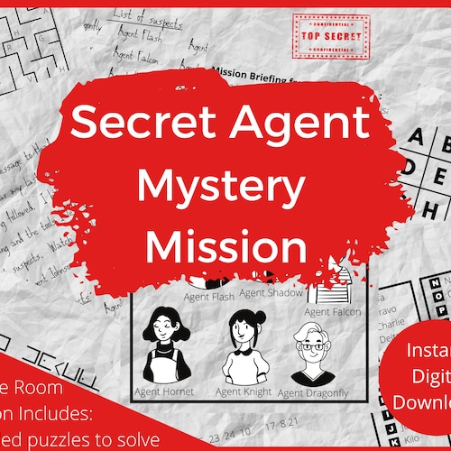 Secret Agent Mystery Mission for Kids Printable Spy Escape - Etsy