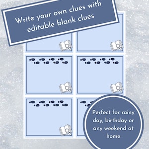 Indoor Scavenger Hunt Clue Kid Treasure Hunt Template Printable Clue ...
