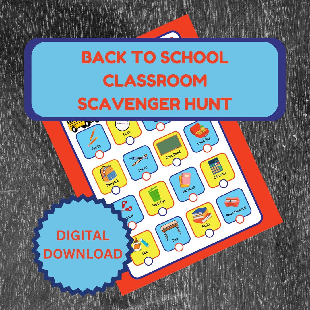 Classroom Back to School Scavenger Hunt, Teacher Back to School ...
