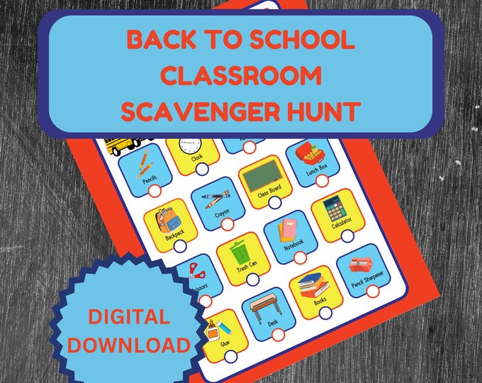 Back to School Printable Scavenger Hunt for Kids Ages 7-10 | First Day ...