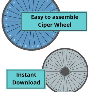 Cipher Wheel Printable Escape Room Prop Decoder Wheel Spy Party Favor ...