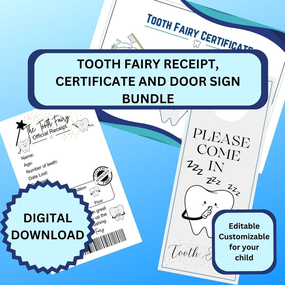 Tooth Fairy Lost Tooth Receipt Tooth Fairy Editable Note for Missing ...
