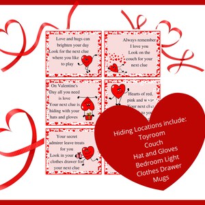Valentine's Day Treasure Hunt Clues for Kids; Valentines Scavenger Hunt ...