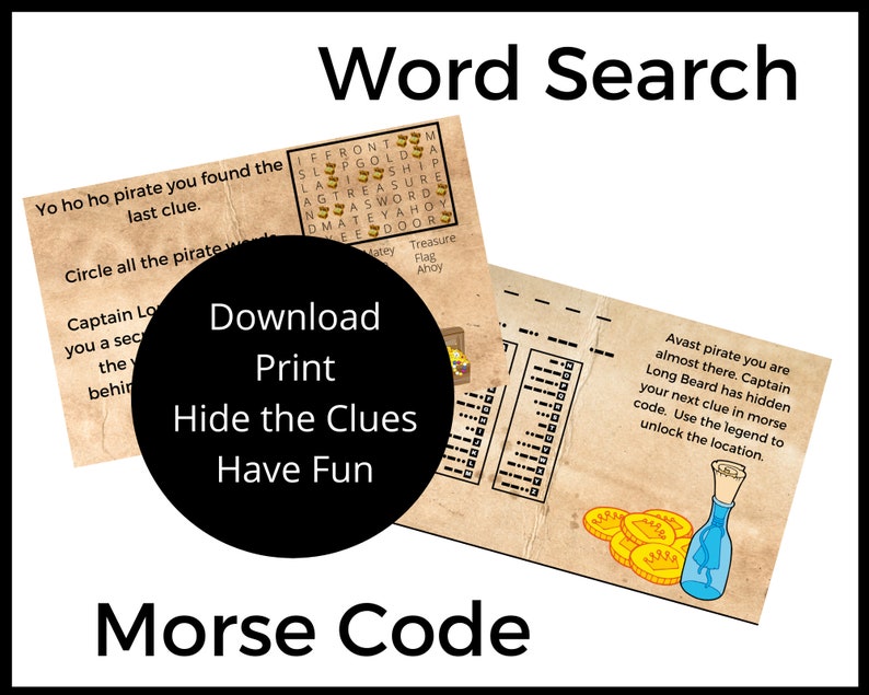 Outdoor Pirate Treasure Hunt for Kids Pirate Scavenger Hunt Clues ...