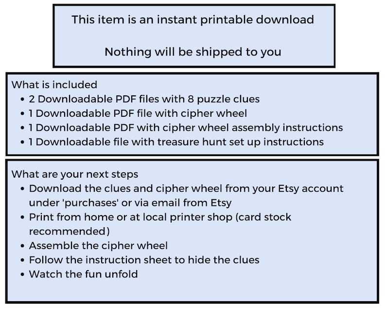 Treasure Hunt Clue for Kid Outdoor Scavenger Hunt Printable Game ...