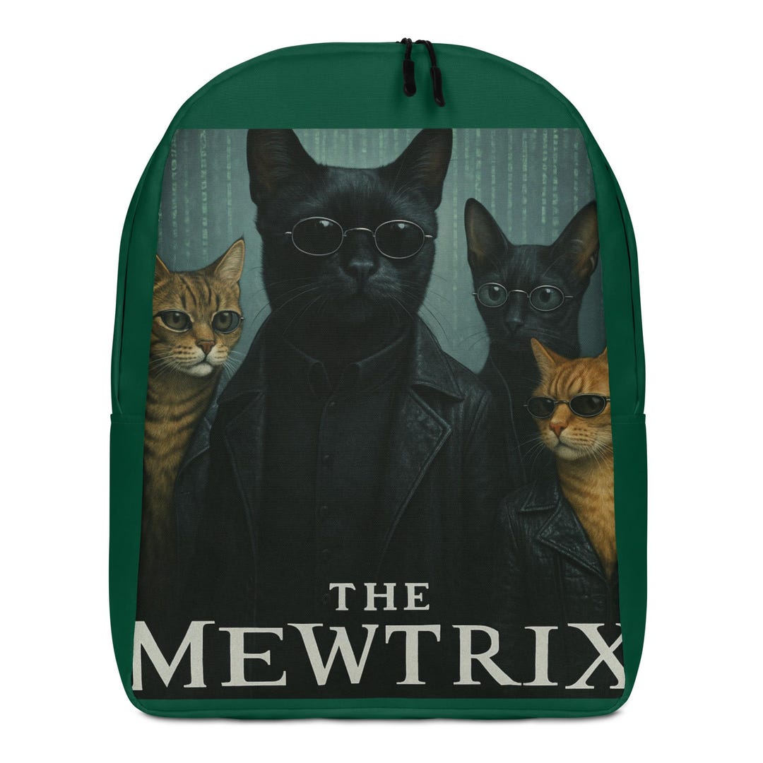 The Mewtrix Cat Backpack – Funny Matrix Parody School Bag, Cool Cat ...