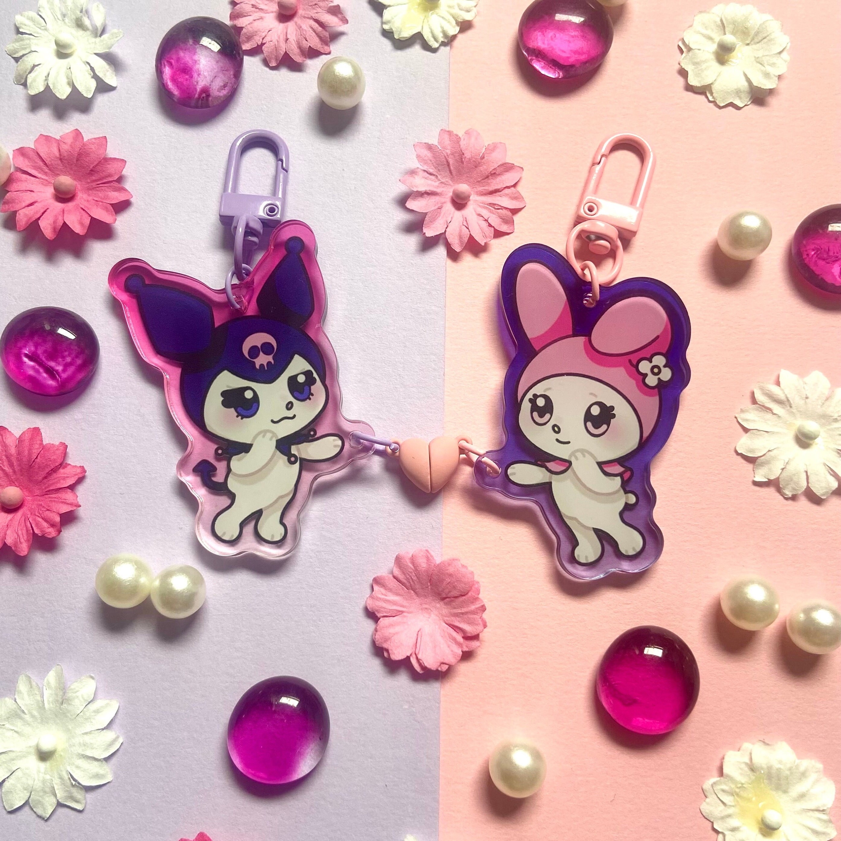 Kuromi & My Melody Magnet Charms - Etsy