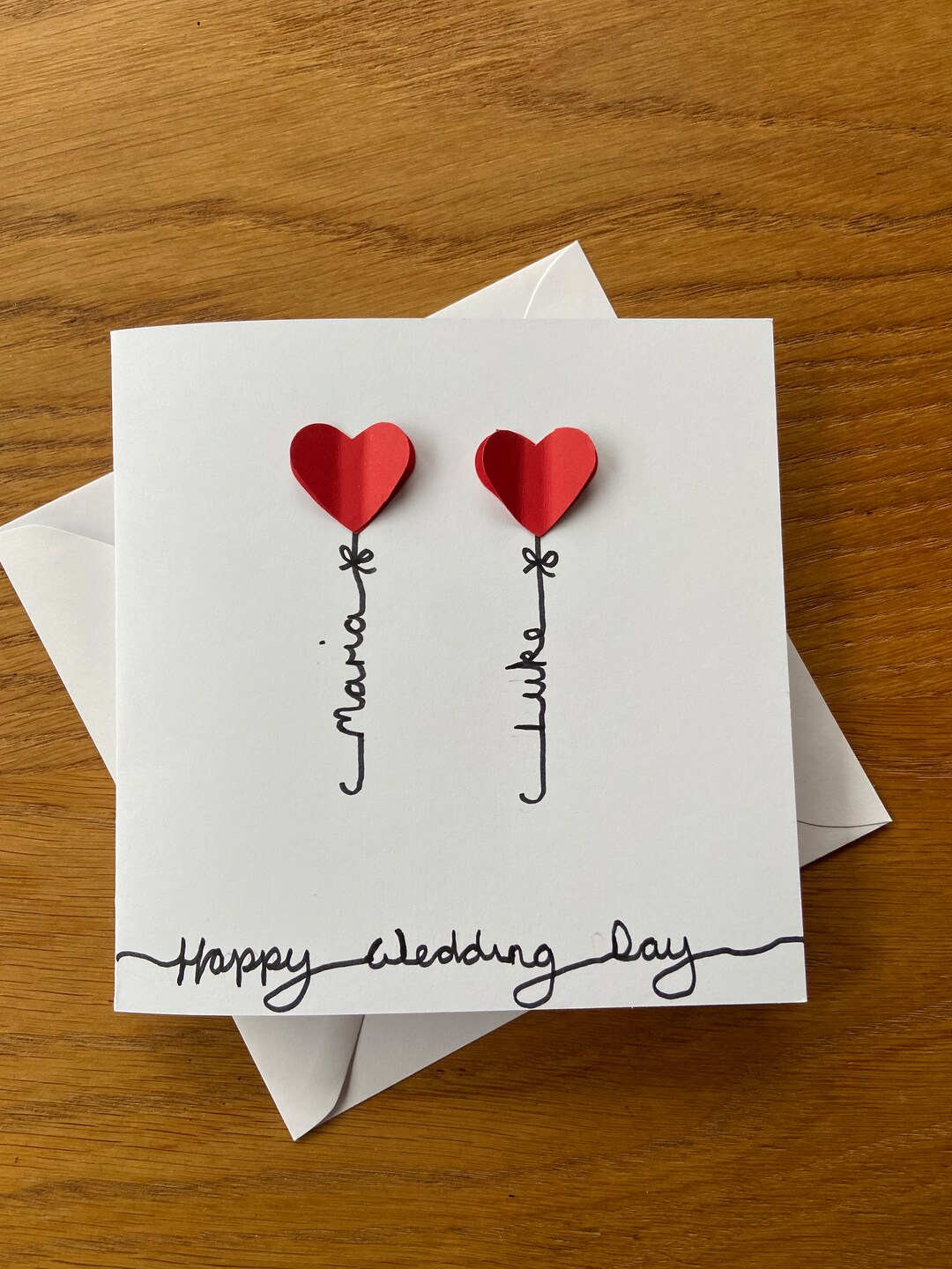 Personalised Handmade Wedding Day Card - Etsy UK