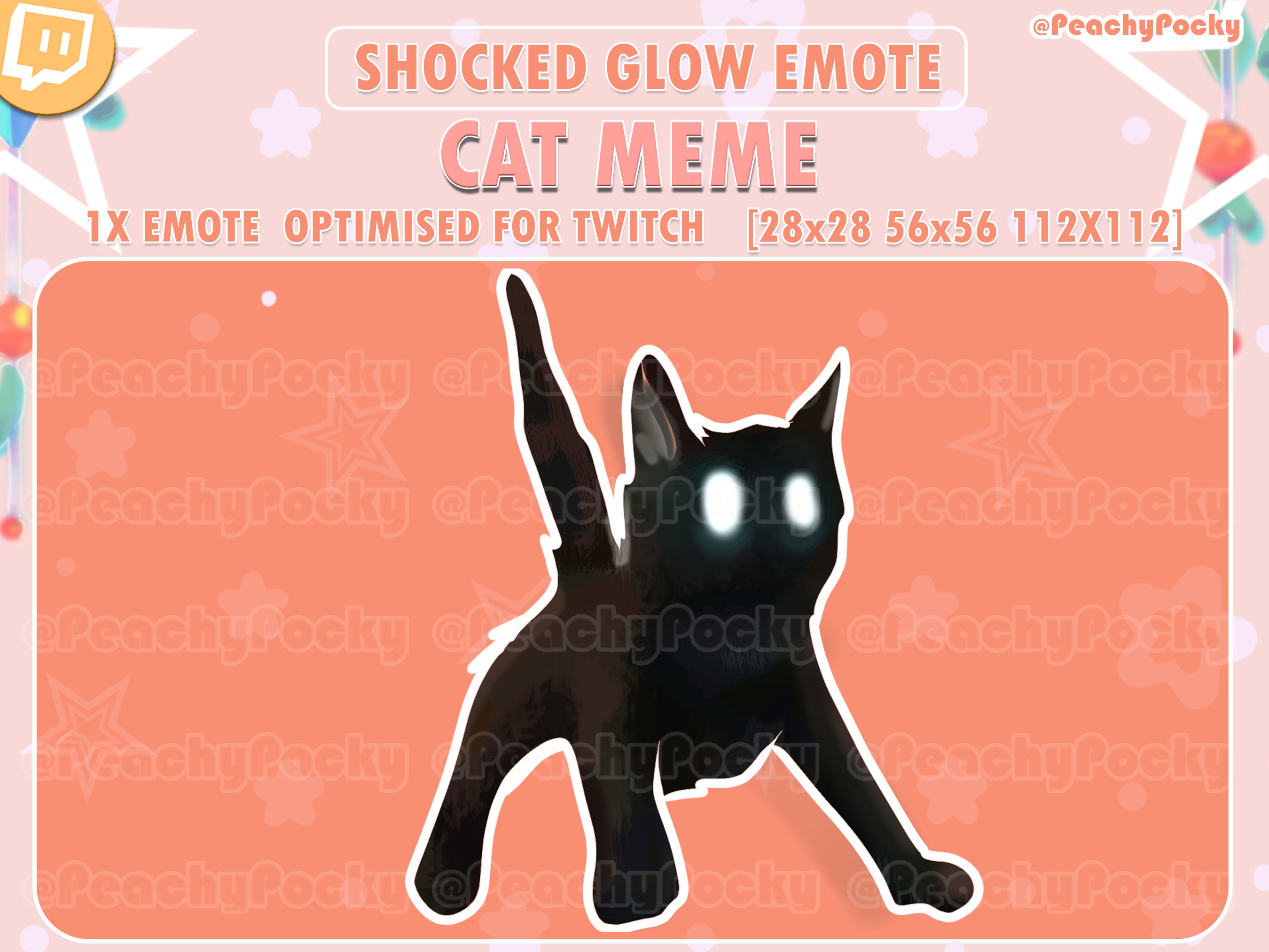 Twitch Emote 1x Shocked Glowing Cat Meme Twitch Emotes / - Etsy Canada