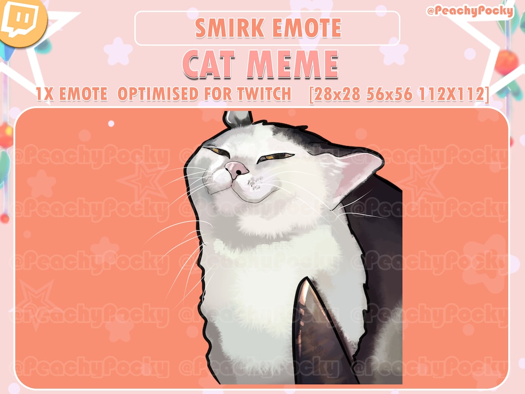 Twitch Emote 1x Smirking Cat Meme Twitch Emotes / Streamer / Youtube ...