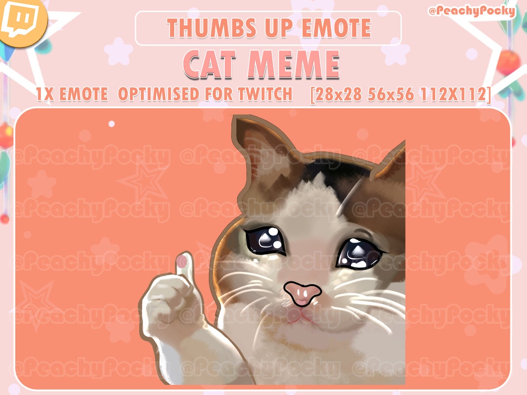 Twitch Emote 1x Thumbs up Cry - Cat Meme Twitch Emotes / Streamer ...