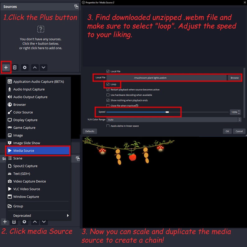Stream Overlay Animated Easter Lights Egg and Chick Twitch Stream OBS ...
