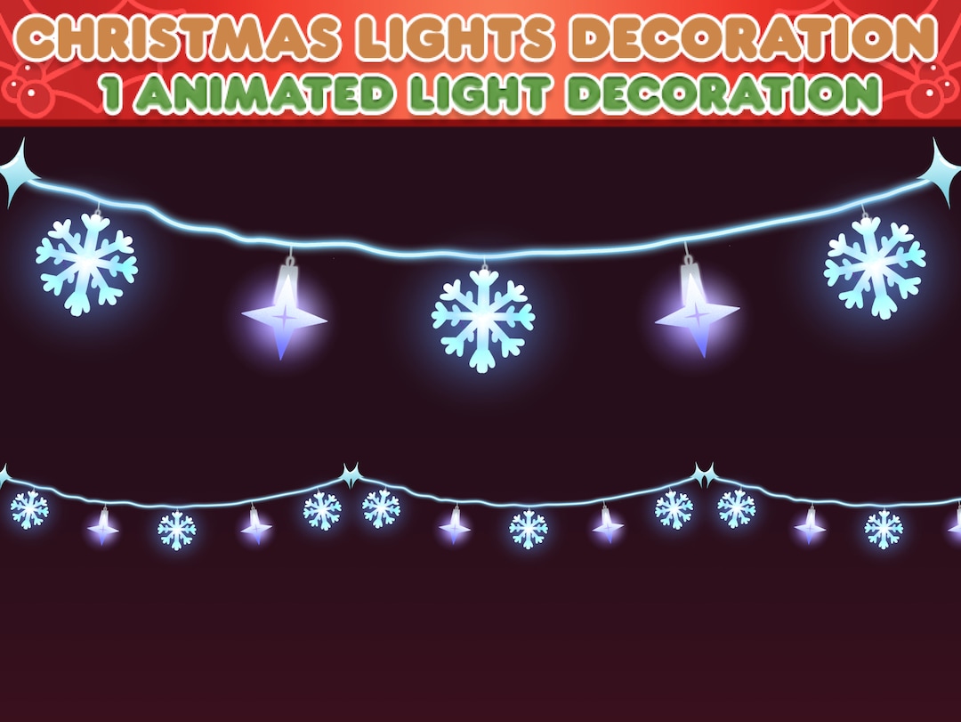 Stream Overlay Animated Christmas Lights Snowflakes || Twitch Stream ...