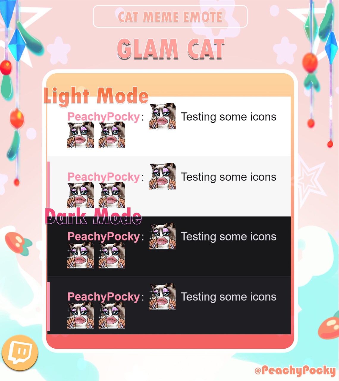 Twitch Emote 1x Cat Twitch Meme Emotes - Cat Glam Nails Sassy / Twitch ...