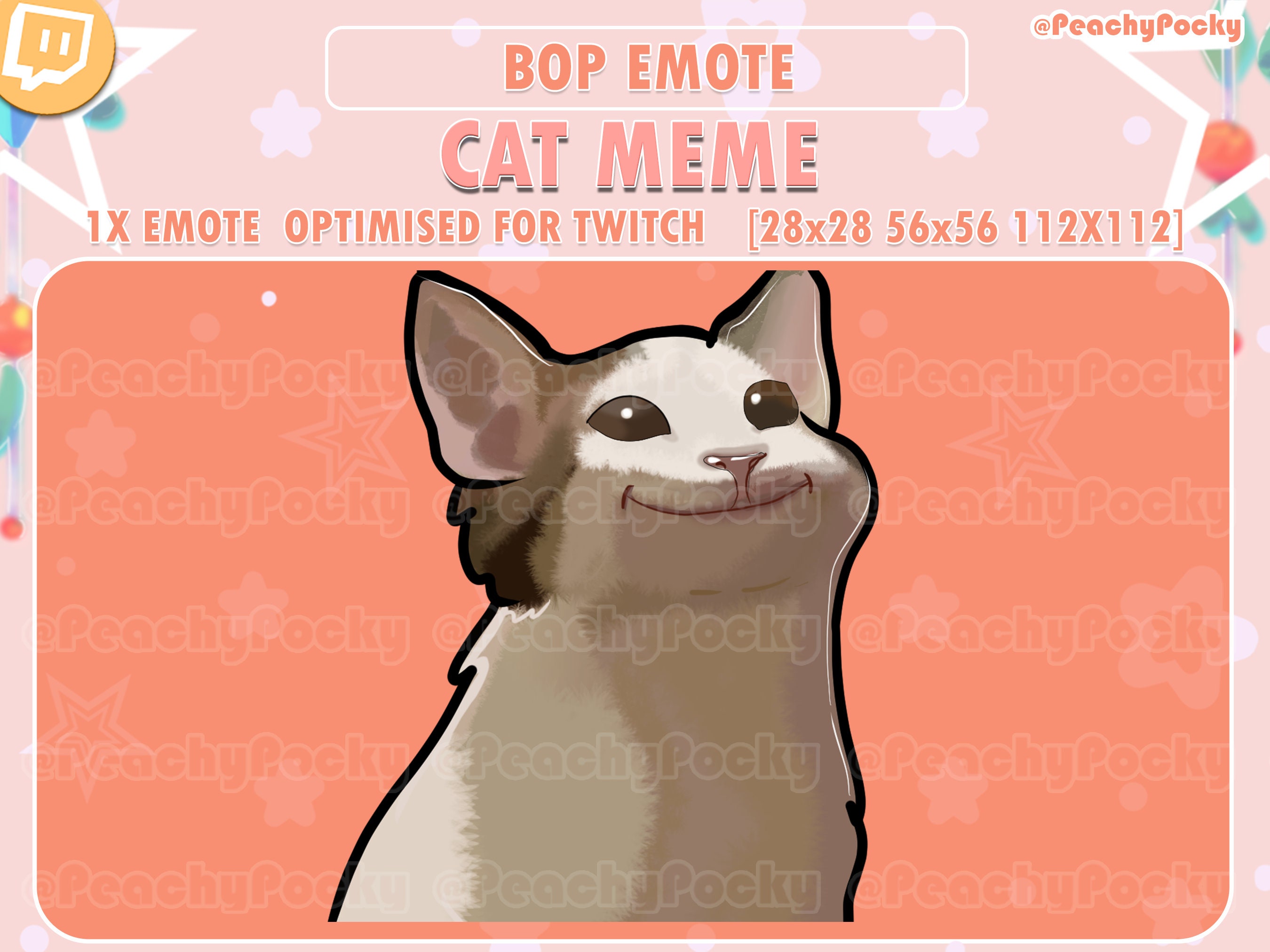 Twitch Emote 1x Bop Cat Smile Cat Meme Twitch Emotes / - Etsy UK