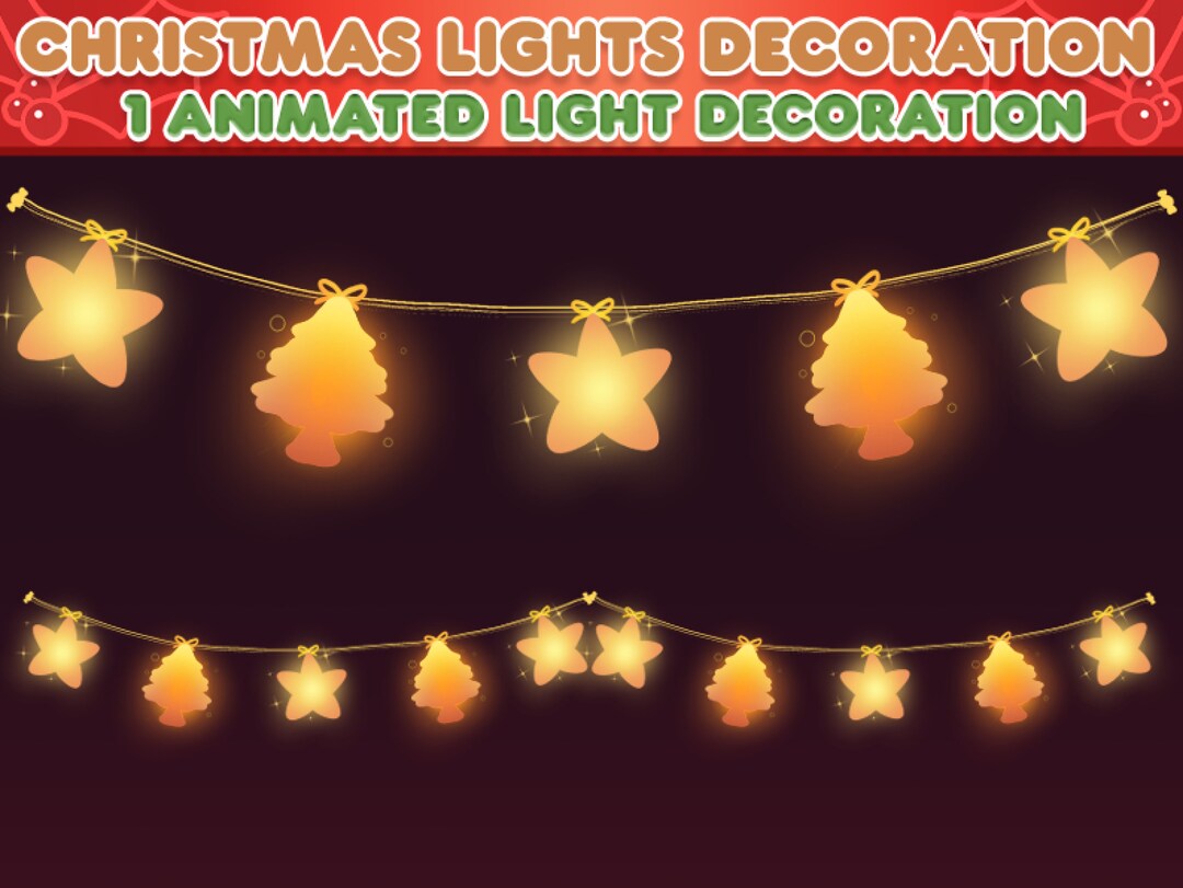 Stream Overlay Animated Christmas Lights Stars and Trees || Twitch ...